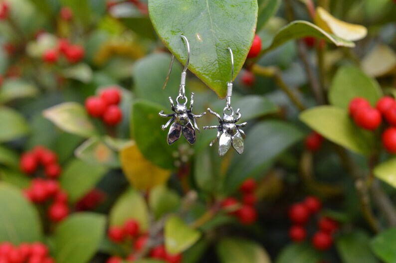 Sterling Silver Fly Stud Earrings - Handmade Insect Jewelry - Etsy