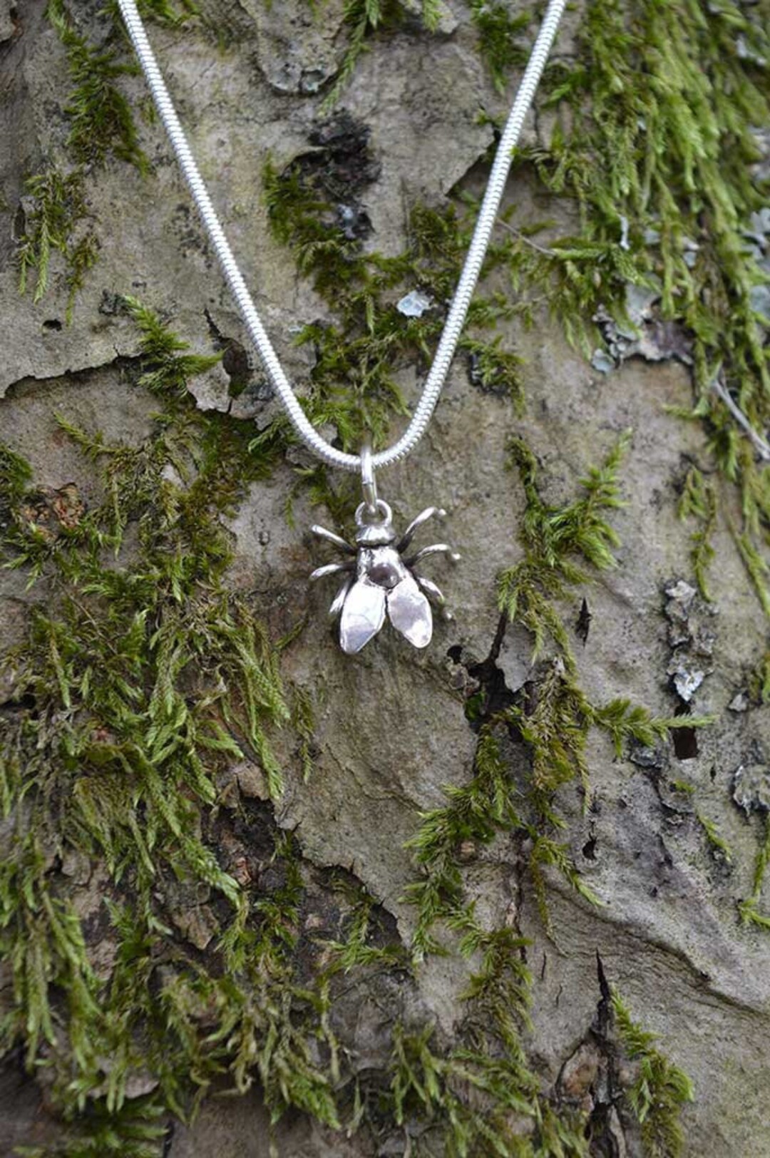 Fly Necklace - House Fly Pendant - Sterling Silver Insect Necklace ...