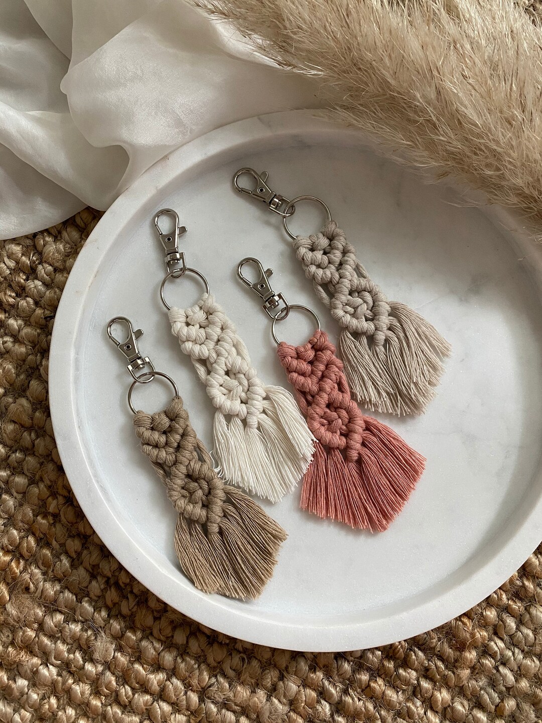 Macrame Keychain Mini - Etsy UK