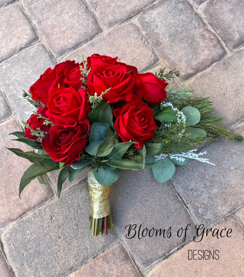 Red Bride Bouquet Red Bridal Bouquets Red Wedding Bouquet - Etsy