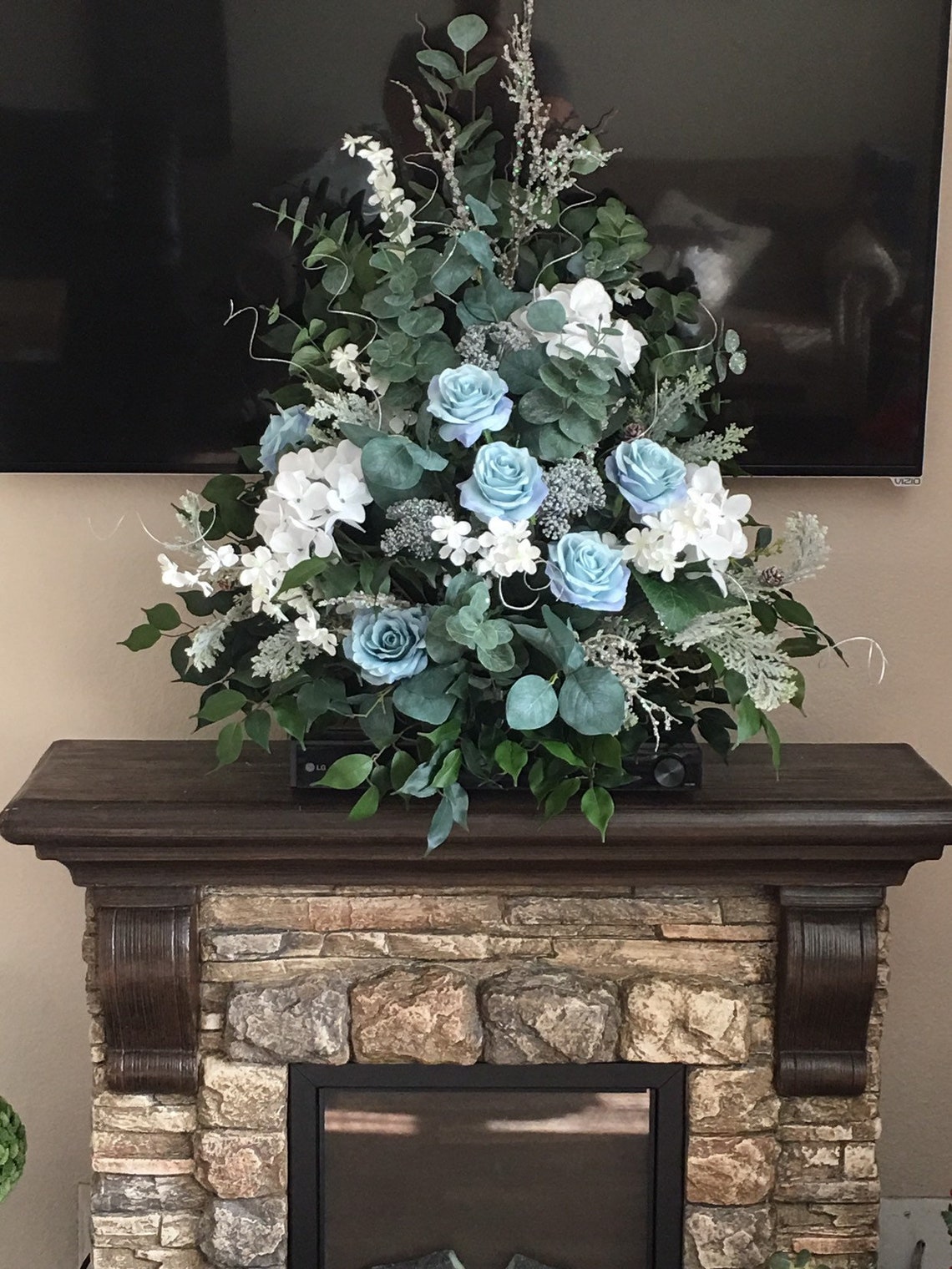 Dusty Blue Altar Decoration, Set of 2. - Etsy