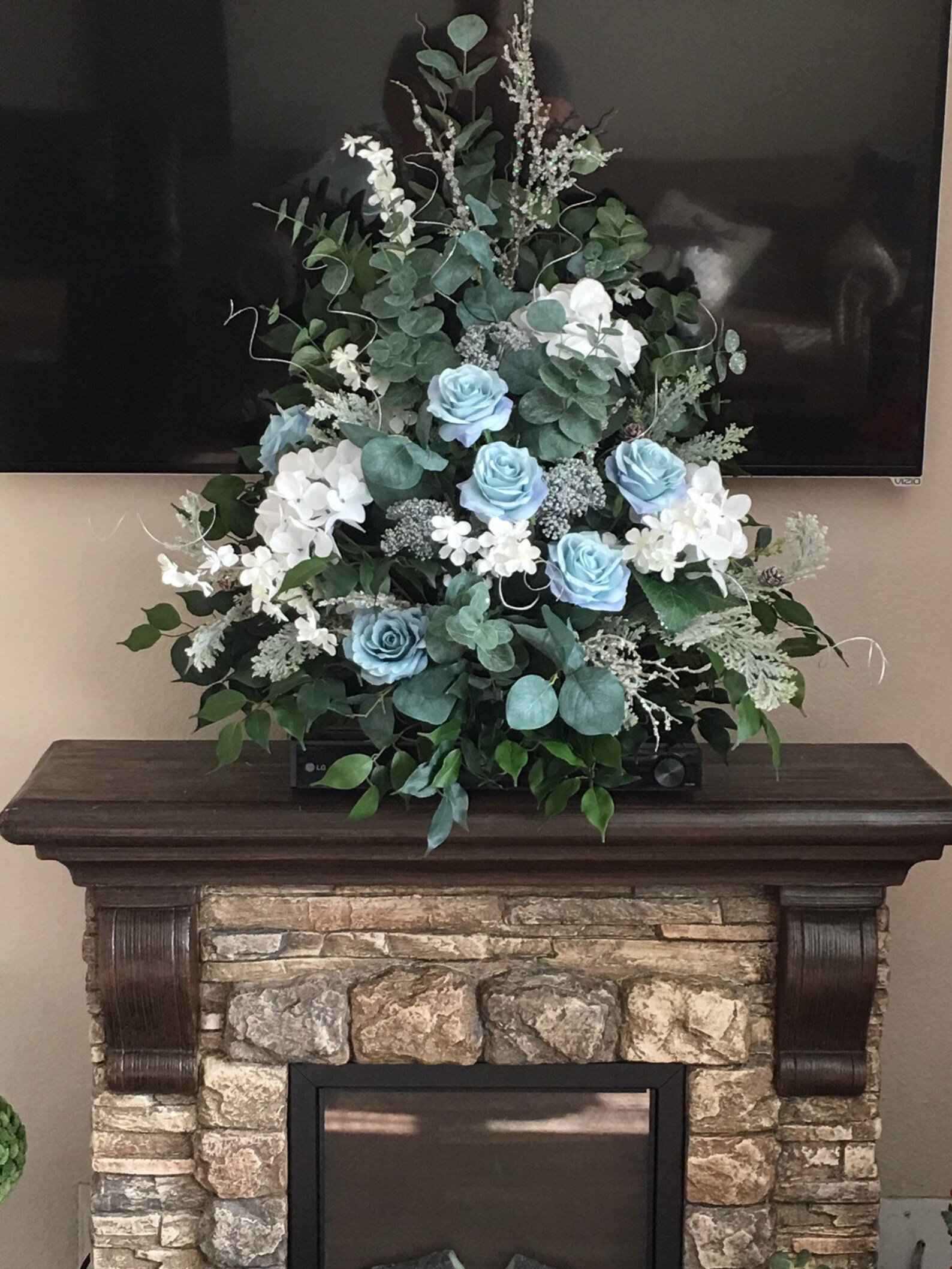 Dusty Blue Altar Decoration, Set of 2. - Etsy