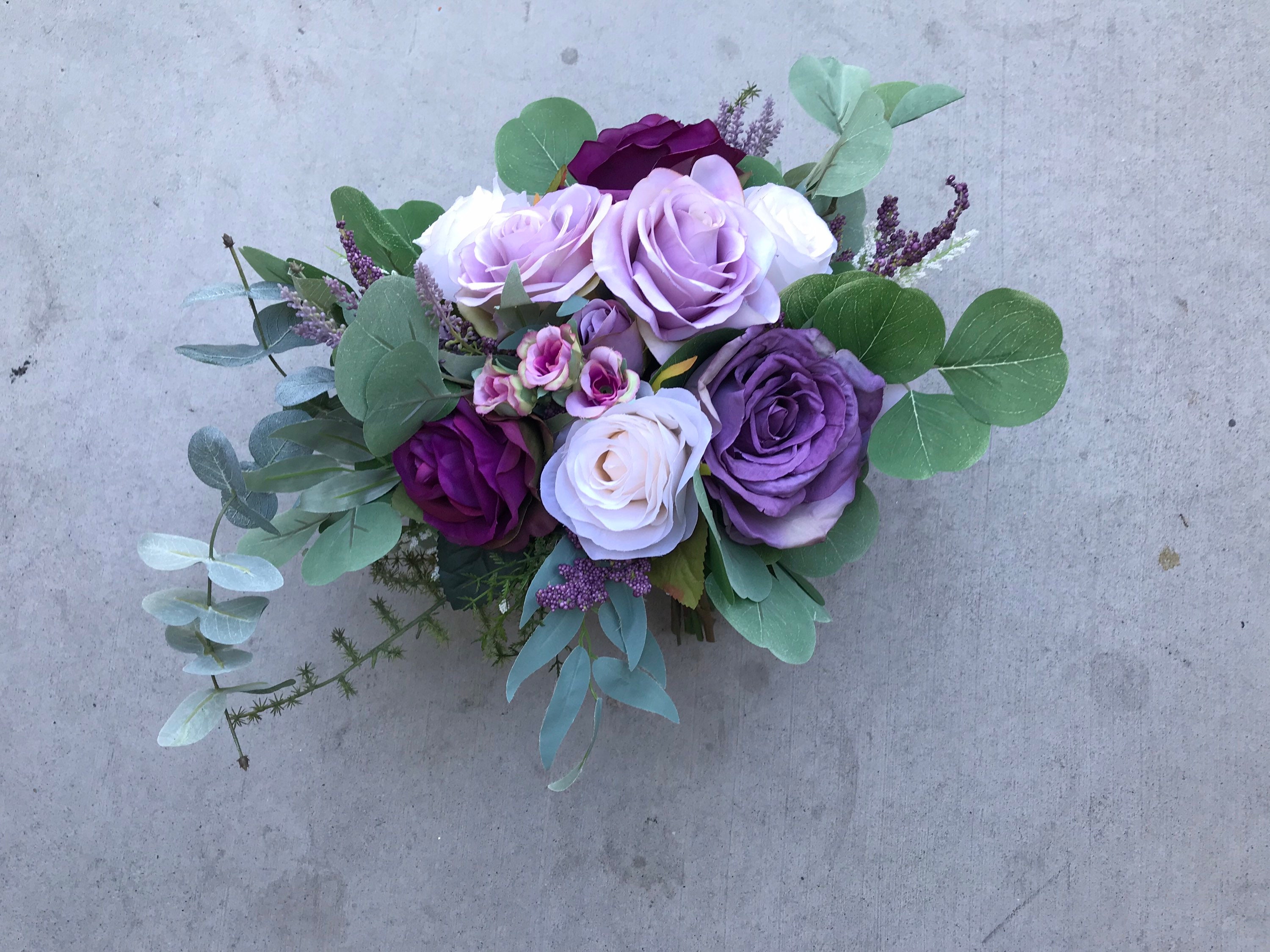 Bridal Bouquets Flower Wedding Bouquet Plum Color Wedding | Etsy