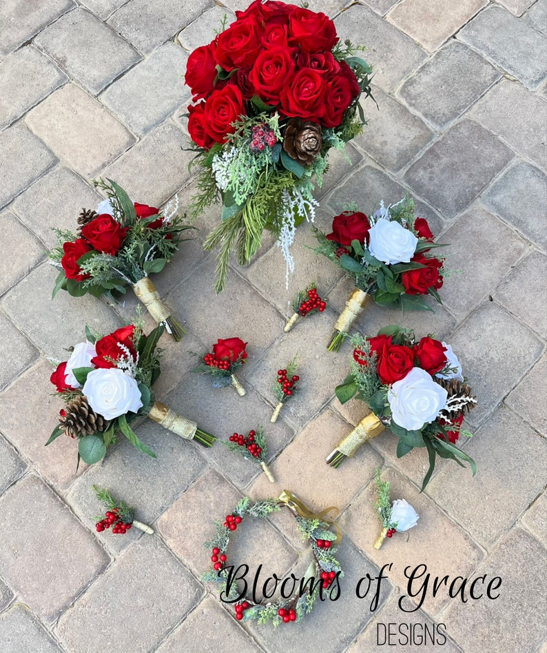 Red Bride Bouquet Red Bridal Bouquets Red Wedding Bouquet - Etsy