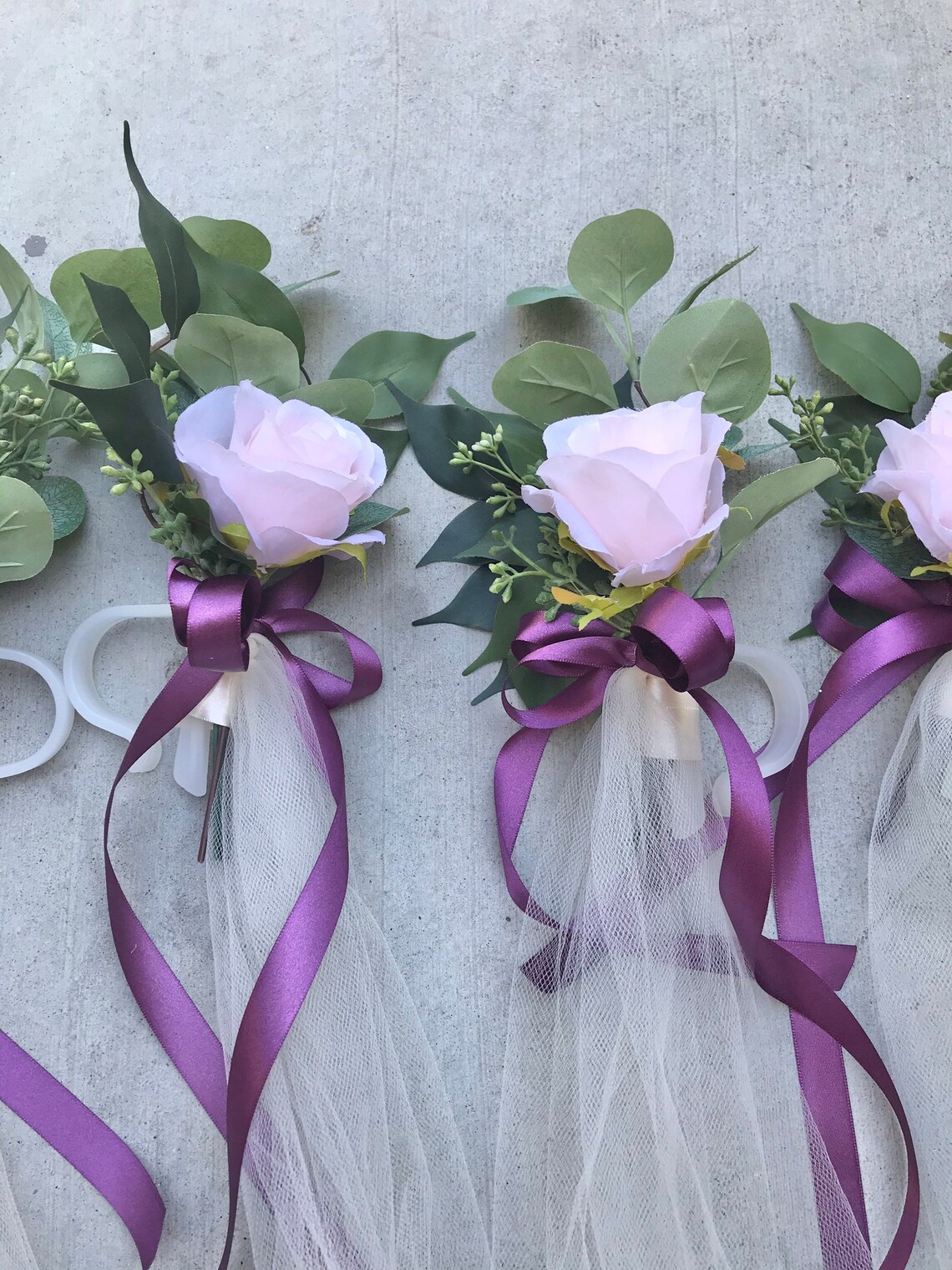 Pew Decoration Plum Color Flower Wedding Bouquet Plum Color - Etsy