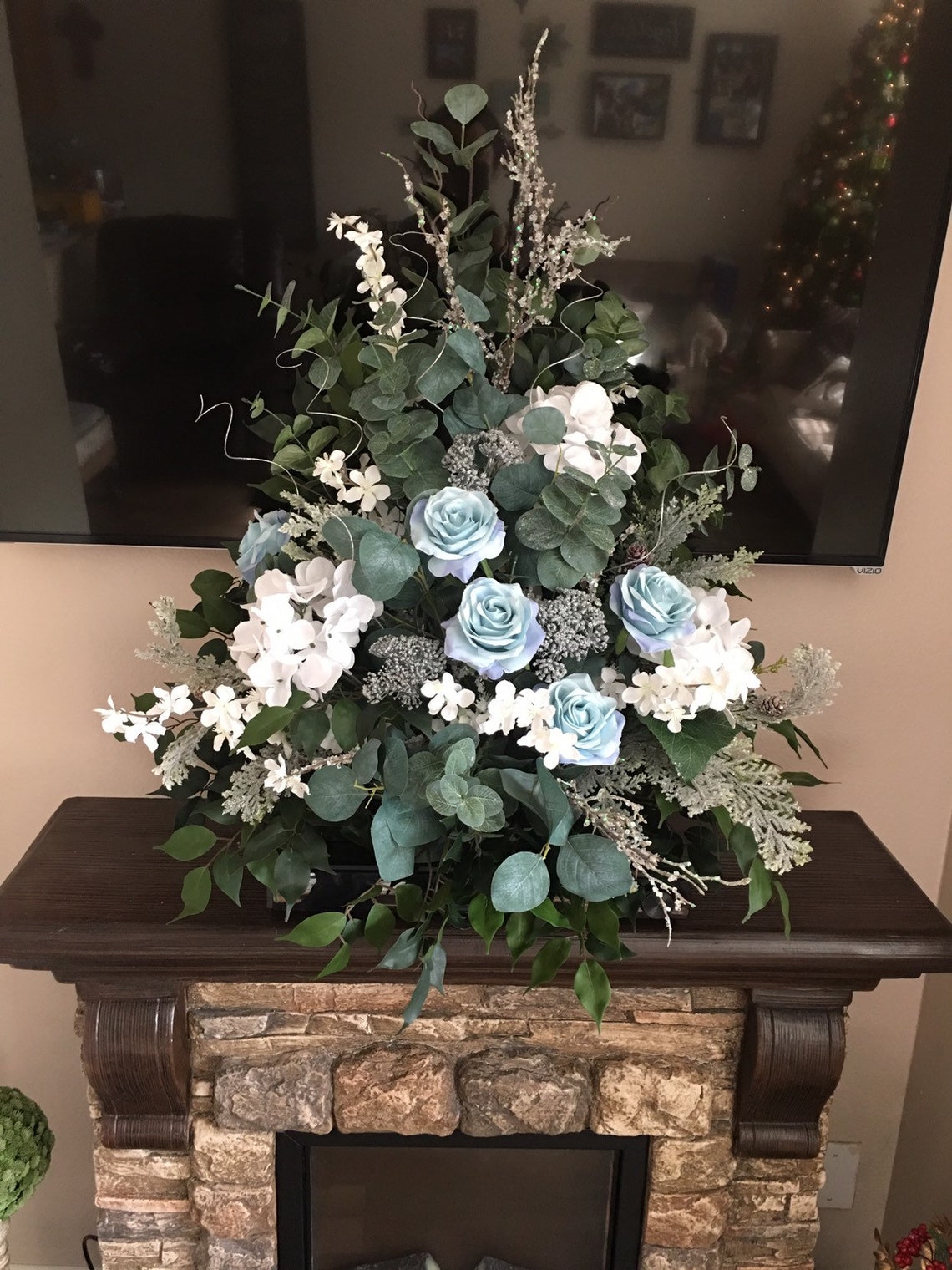 Dusty Blue Altar Decoration, Set of 2. - Etsy