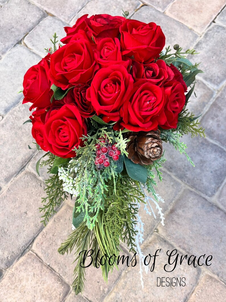 Red Bride Bouquet Red Bridal Bouquets Red Wedding Bouquet - Etsy