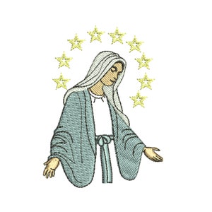 Catholic Virgin Mary Digital Machine Embroidery File Instant Download ...