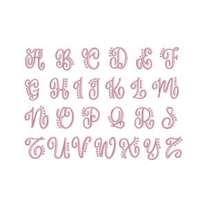 EMBROIDERY FONTS- Cursive Dot Monogram Font Digital Machine Embroidery ...