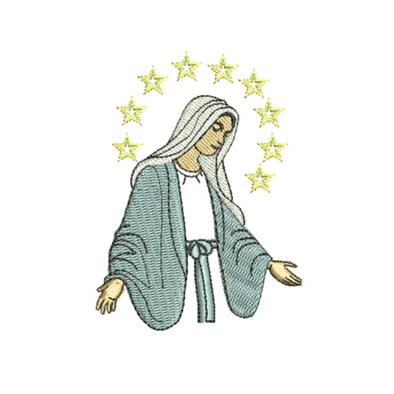 Catholic Virgin Mary Digital Machine Embroidery File Instant | Etsy