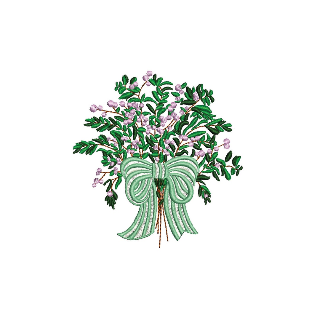 Chinoiserie Berry Branches With Bow 4 X 4 HOOP Digital - Etsy