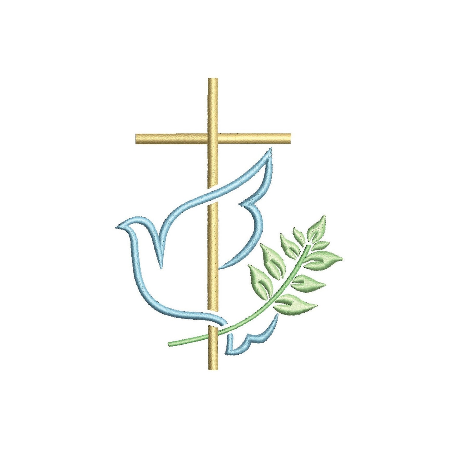 Religious Cross With Dove Digital Machine Embroidery File Baby Lee ...
