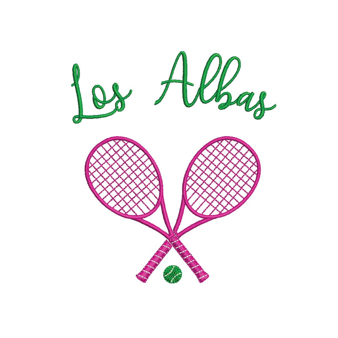 Tennis Racquets With Ball Digital Embroidery File Instant Download Baby ...