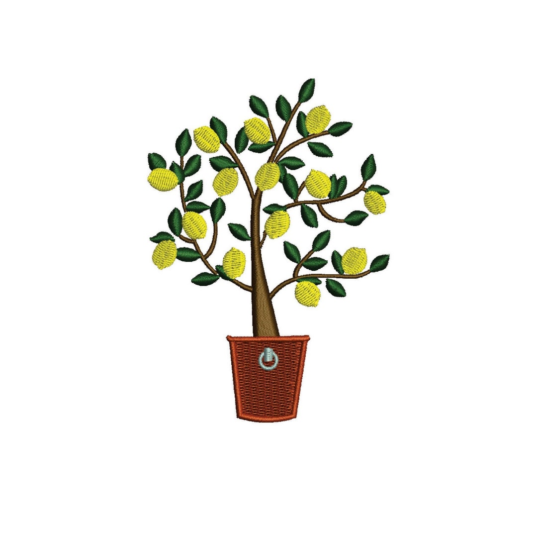 4" Lemon Tree Digital Machine Embroidery Design File Instant Download ...