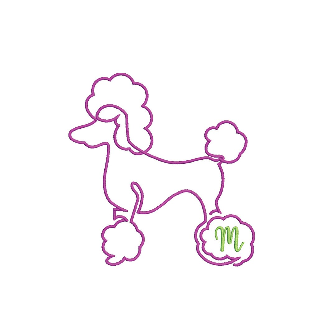 Hand Drawn Dog Outline Machine Digital Embroidery File Instant Download ...