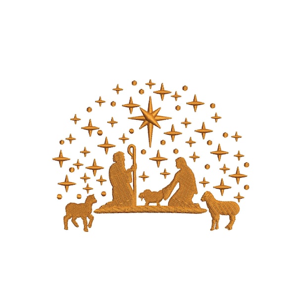 Nativity Embroidery - Etsy