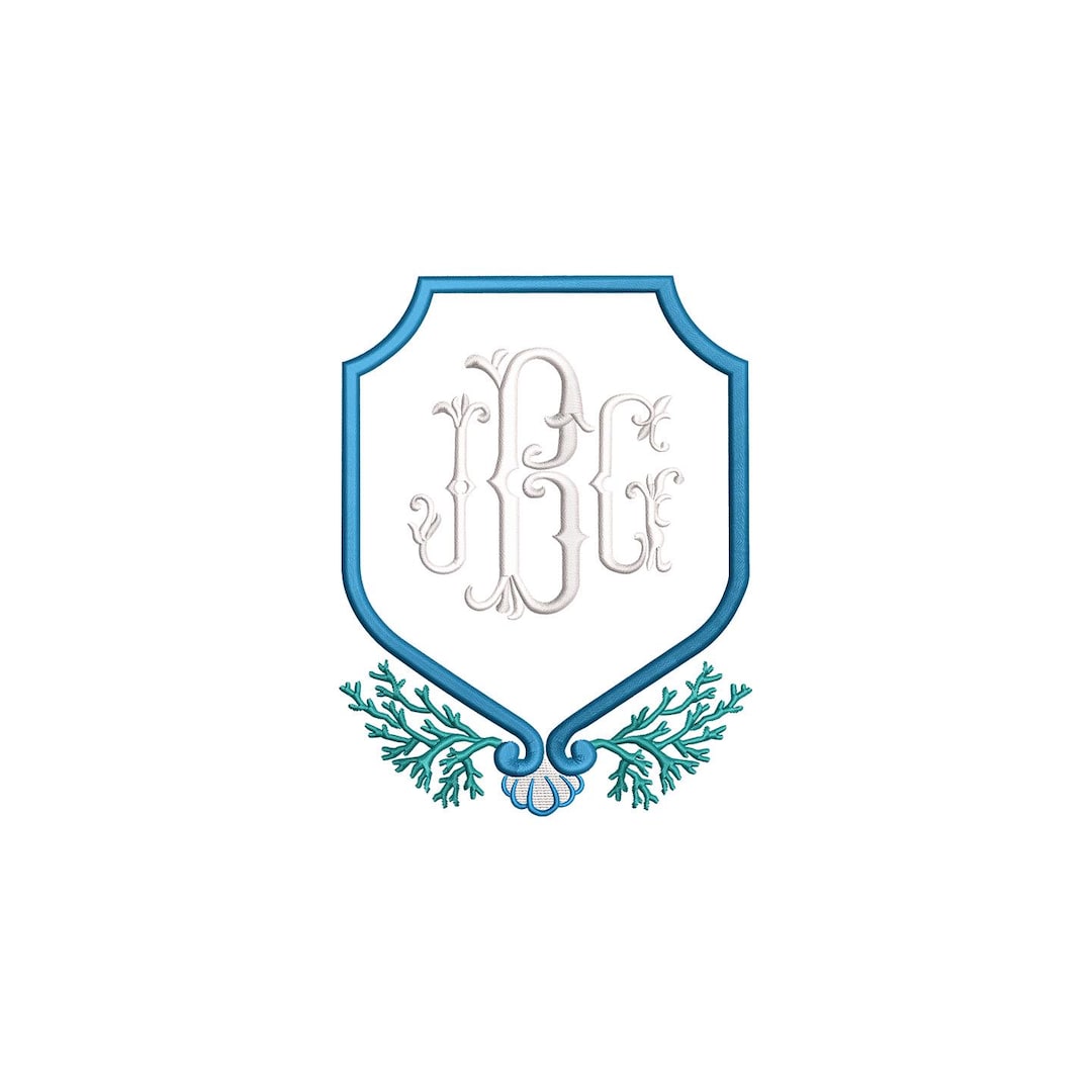 Coral Shell Crest Digital Machine Embroidery File- Instant Download ...