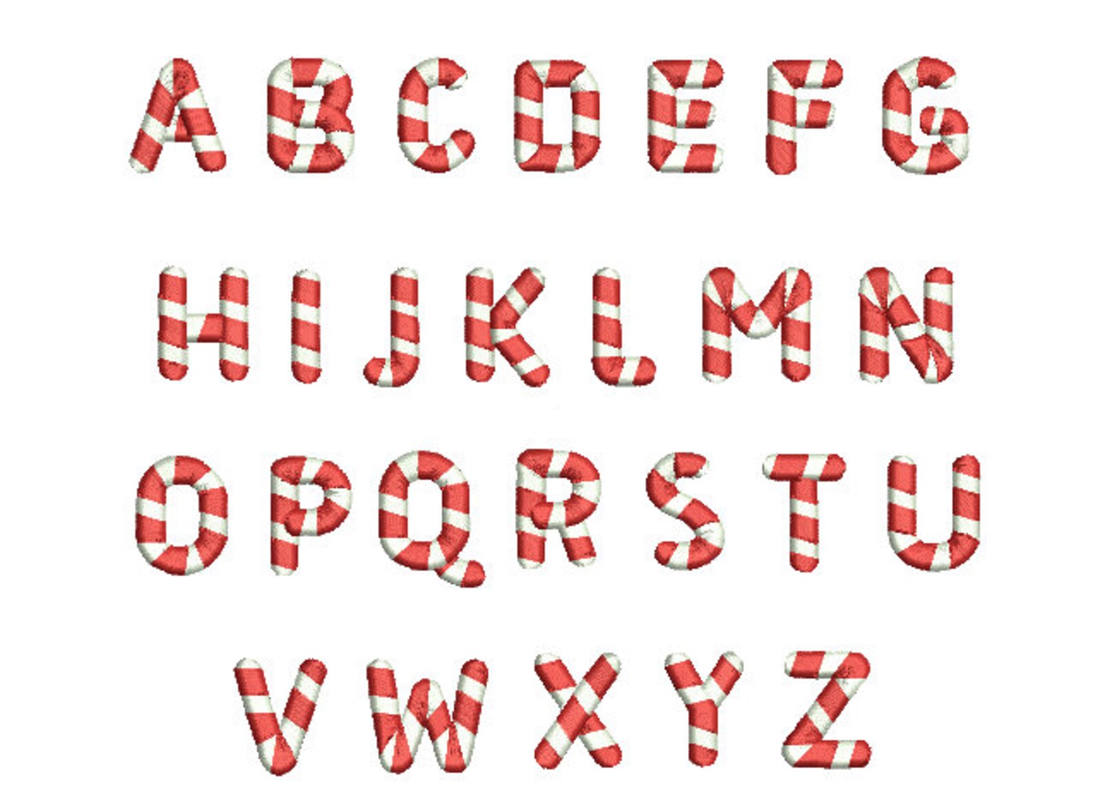 Christmas Candy Cane Font Machine Embroidery Digital File | Etsy
