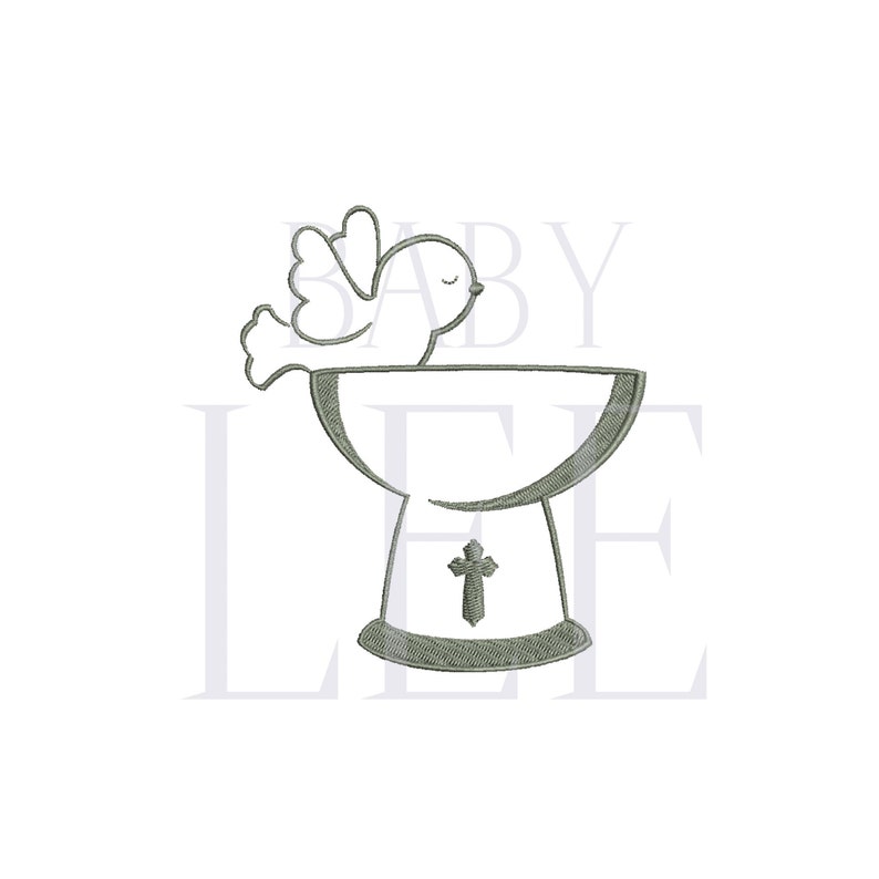 Religious Bird-baptism-christening Digital Machine Embroidery - Etsy