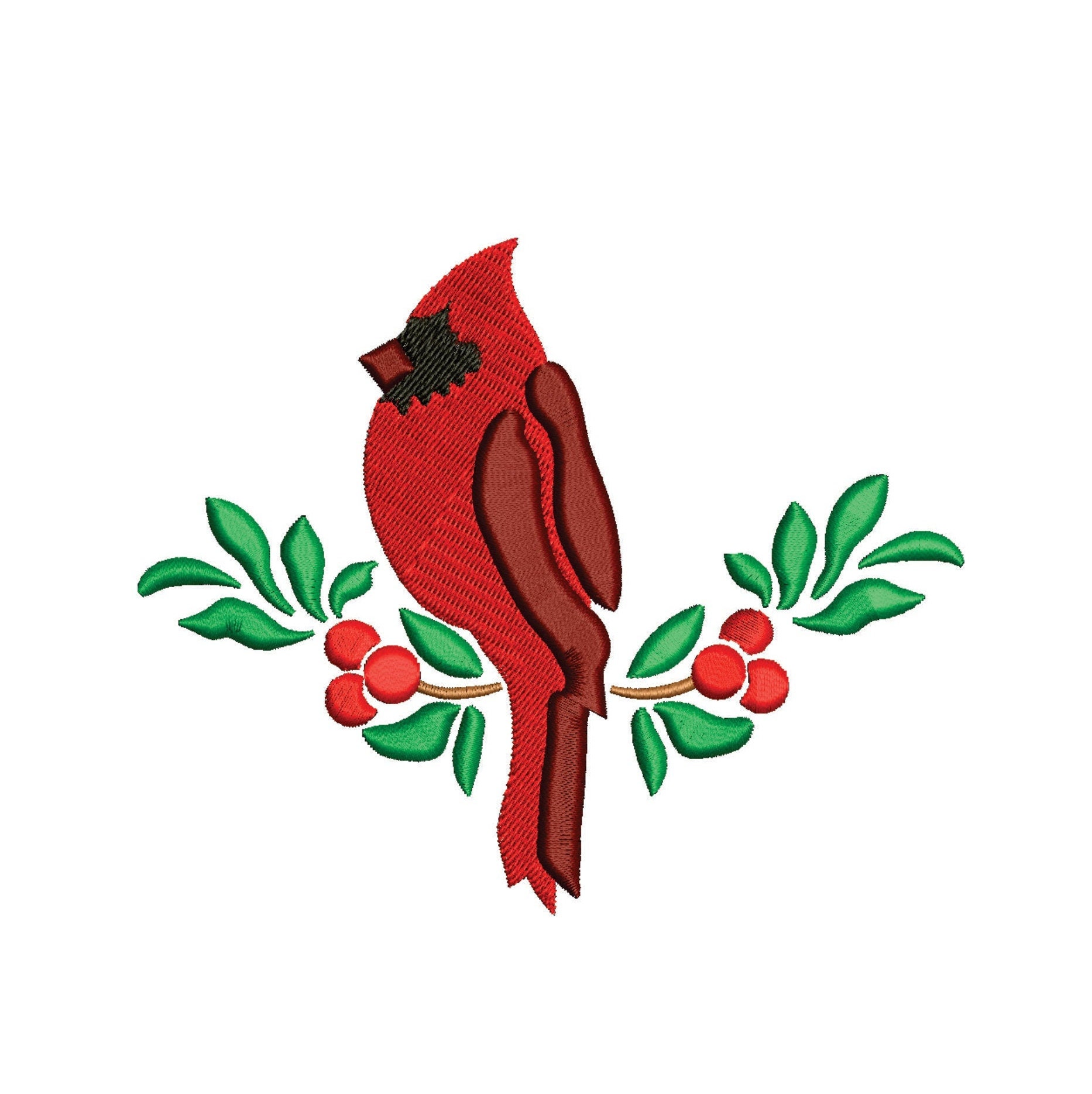 Christmas Small Red Cardinal Bird Machine Embroidery File | Etsy