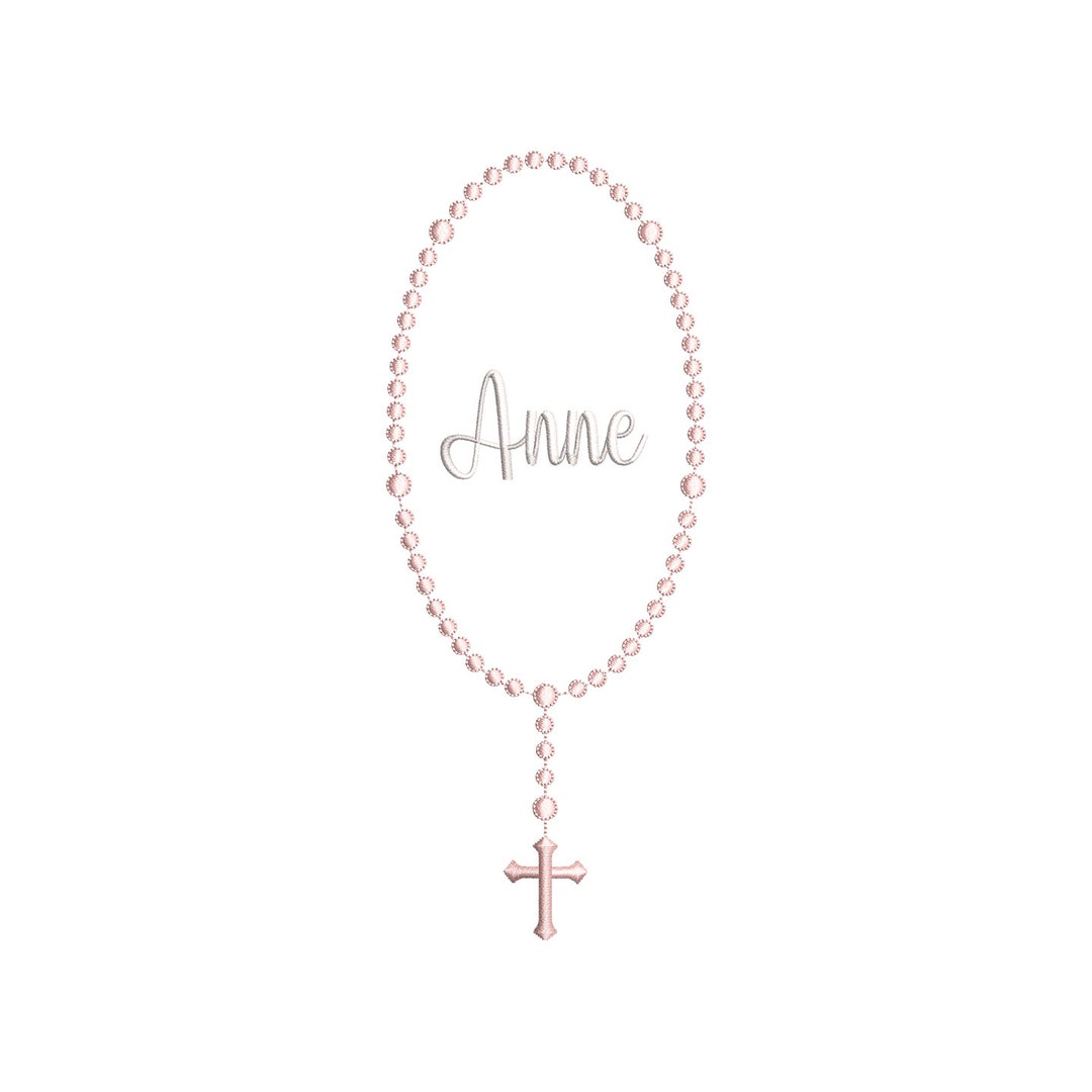 4 Size Pearl Rosary Digital Machine Embroidery File- Baby Lee ...