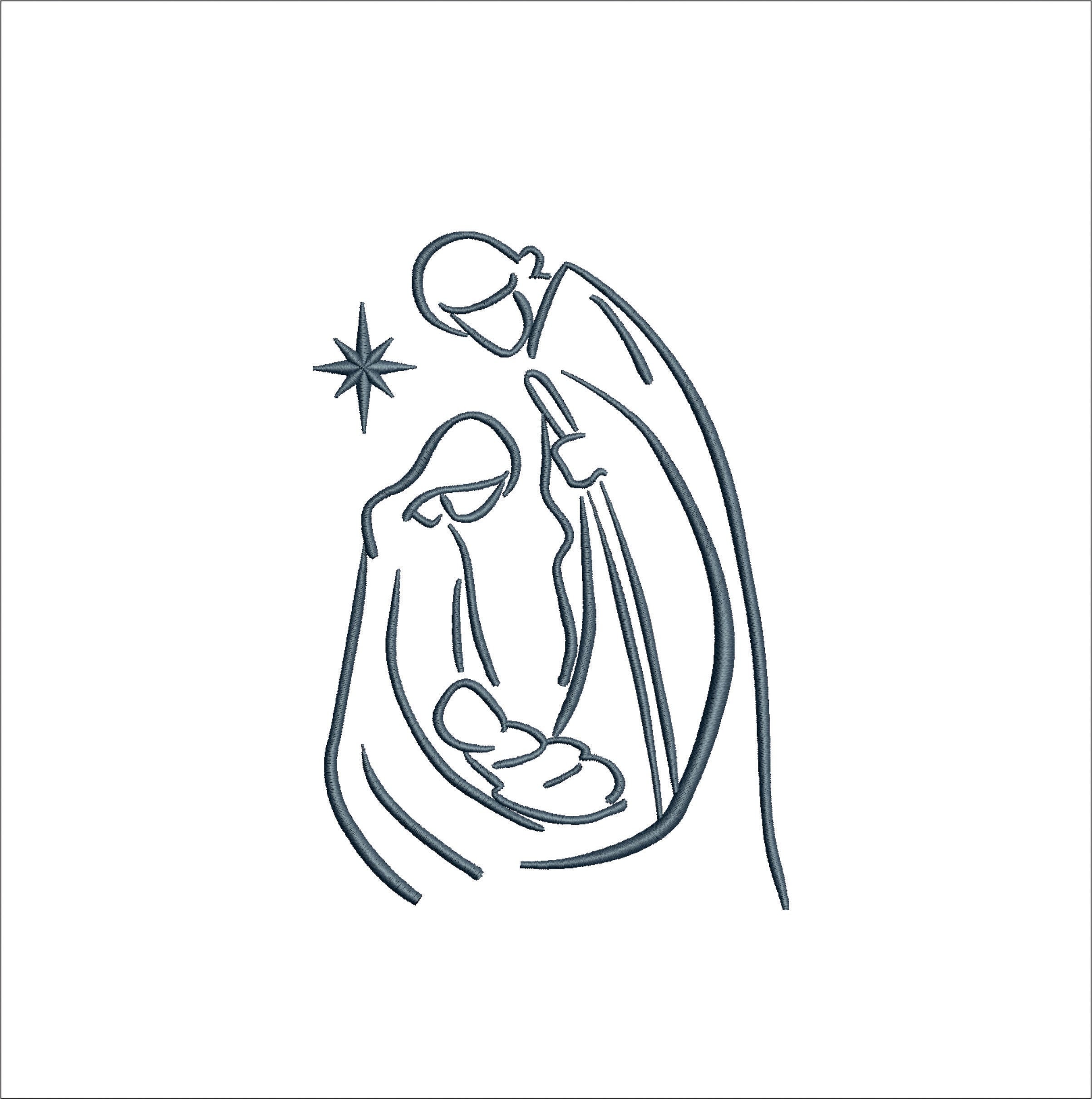 Catholic Nativity II Christmas Machine Embroidery File | Etsy