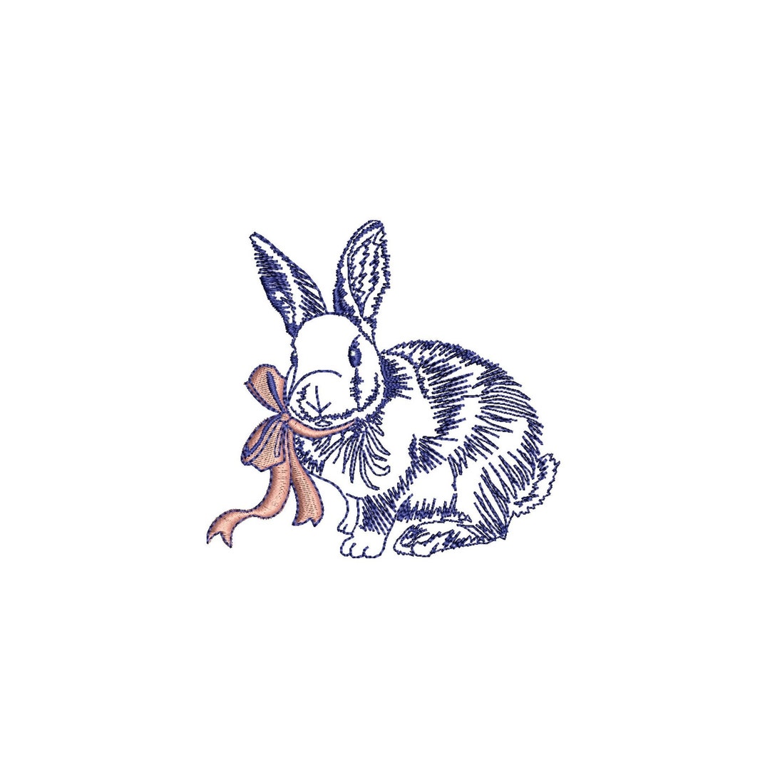 3" Vintage Rabbit Digital Machine Embroidery File- Baby Lee Digital ...
