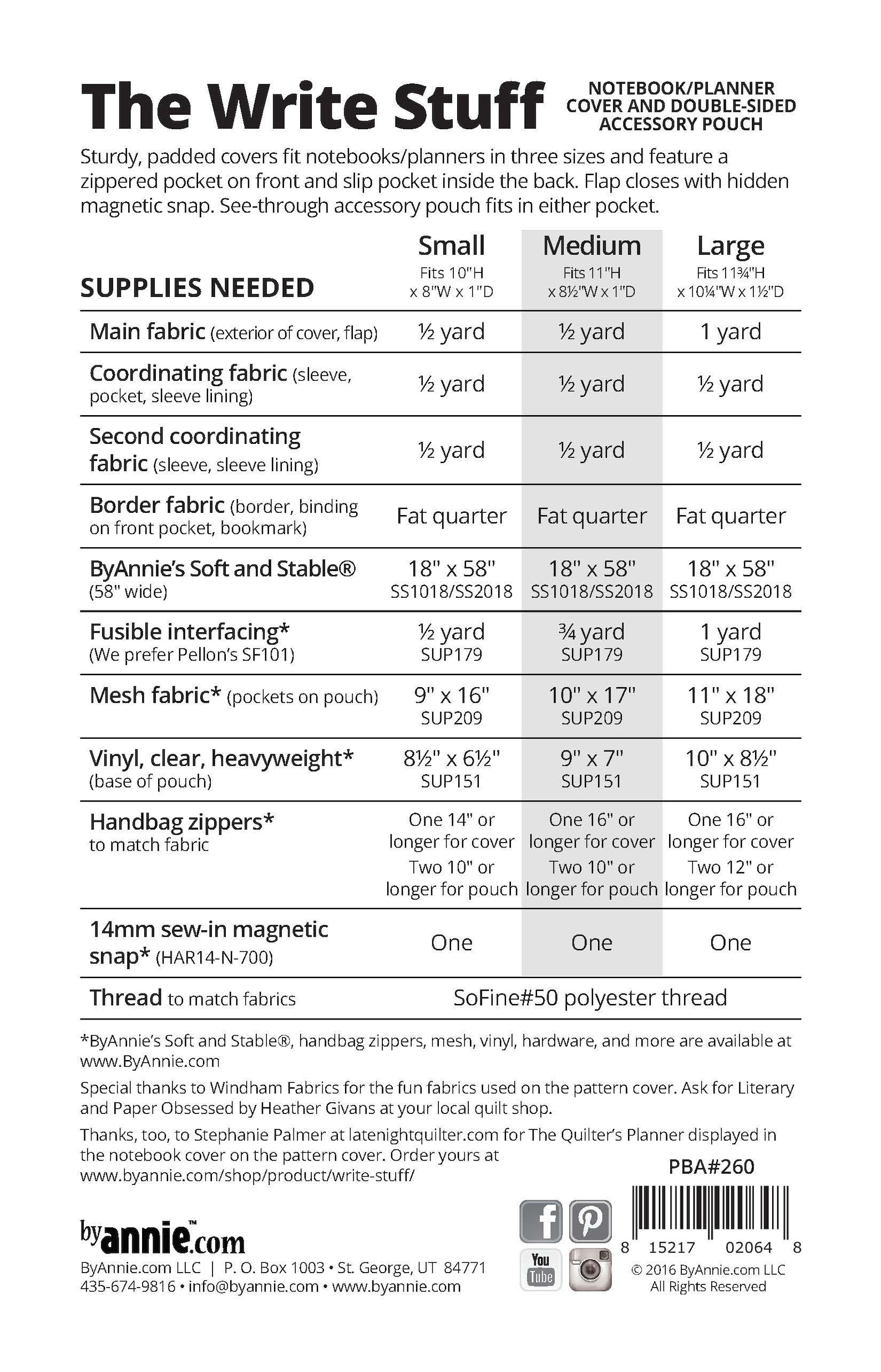 The Write Stuff/patterns by Annie/paper Pattern/zipper Compartments ...