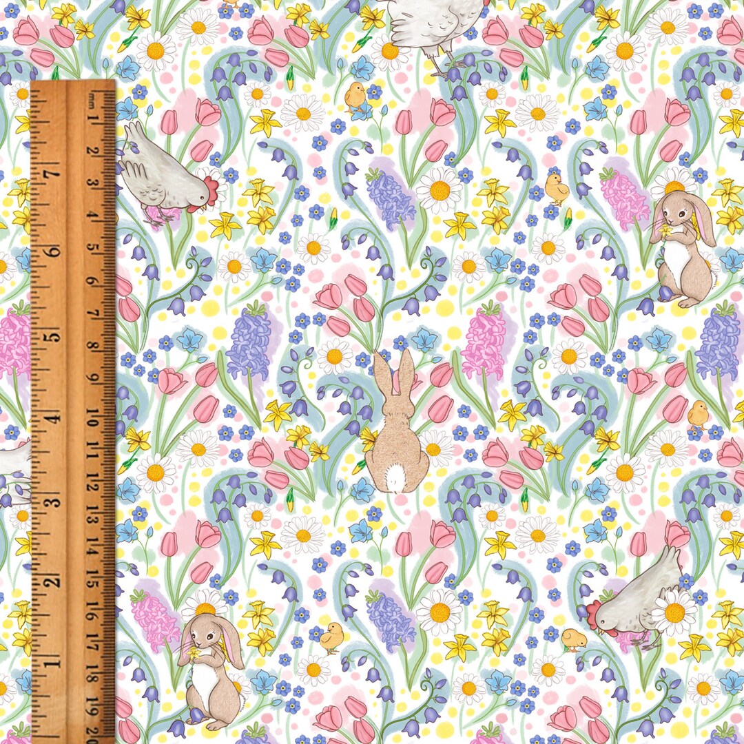 NEW Belle and Boo Spring Chicken Fabric/fat Quarter Cut/1/2 Yard Cuts ...