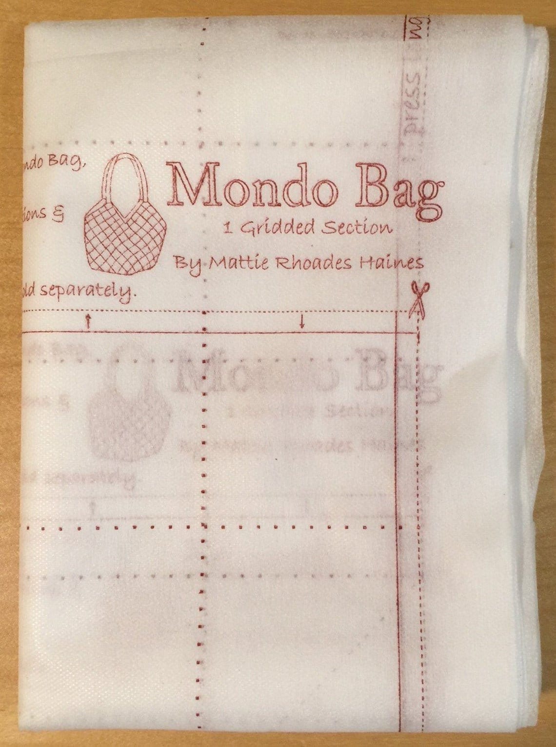 Mondo Bag Pre-printed Interfacing Quiltsmart instructions - Etsy
