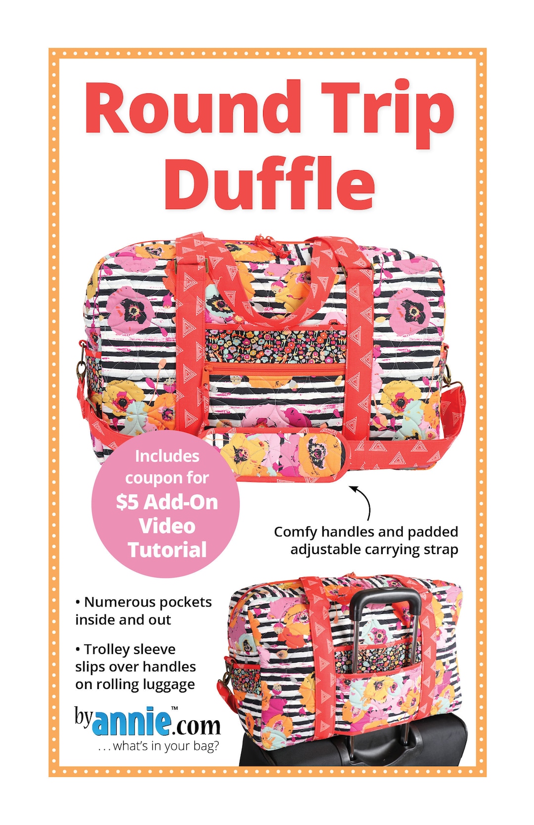 Round Trip Duffle/patterns by Annie/paper Pattern/zipper Compartments ...