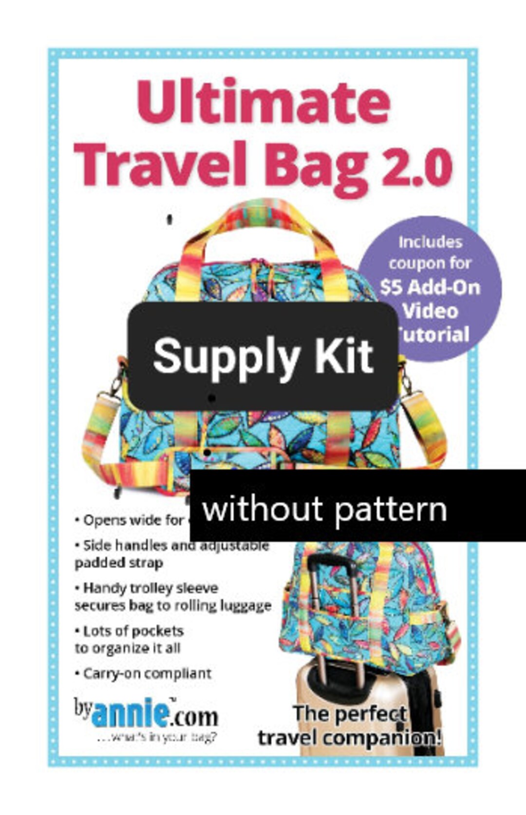Ultimate Travel Bag 2.0 Supply Kit: Hardware, Mesh, Zippers (no Pattern ...