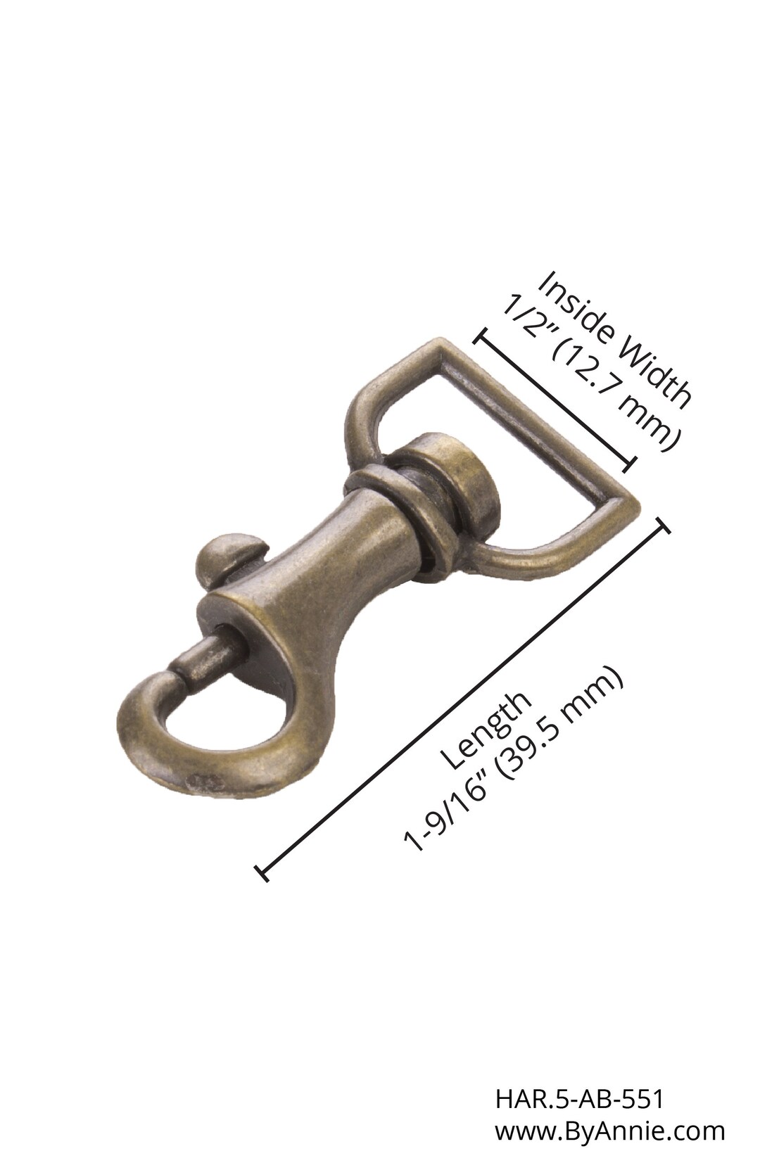 1/2 Inch Antique Brass Swivel Hook (bolt-snap)har.5-ab-551 Byannie Bags ...