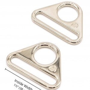 1 1/2 Inch Triangular Ring/flat/set of 2/ Metal Choices- Antique Brass/black Metal/nickel Metal ...