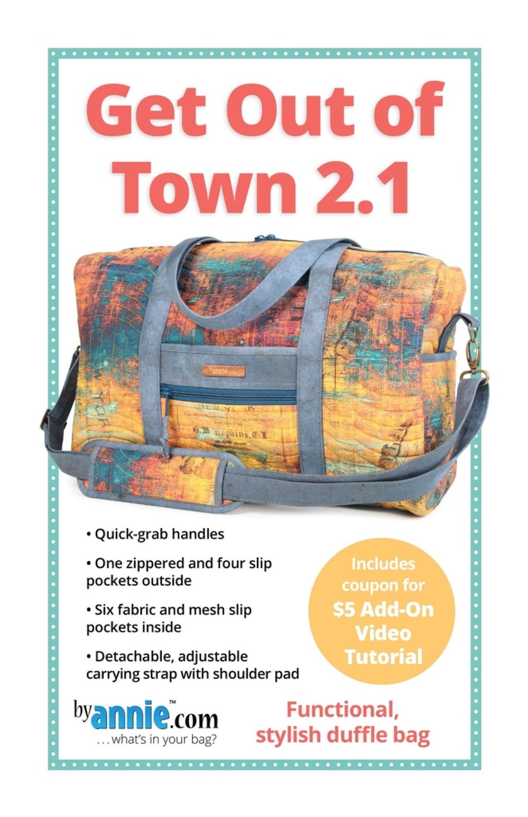 Duffle Bag Pattern Get Out of Town Duffle 2.1 Patterns by Annie Paper ...