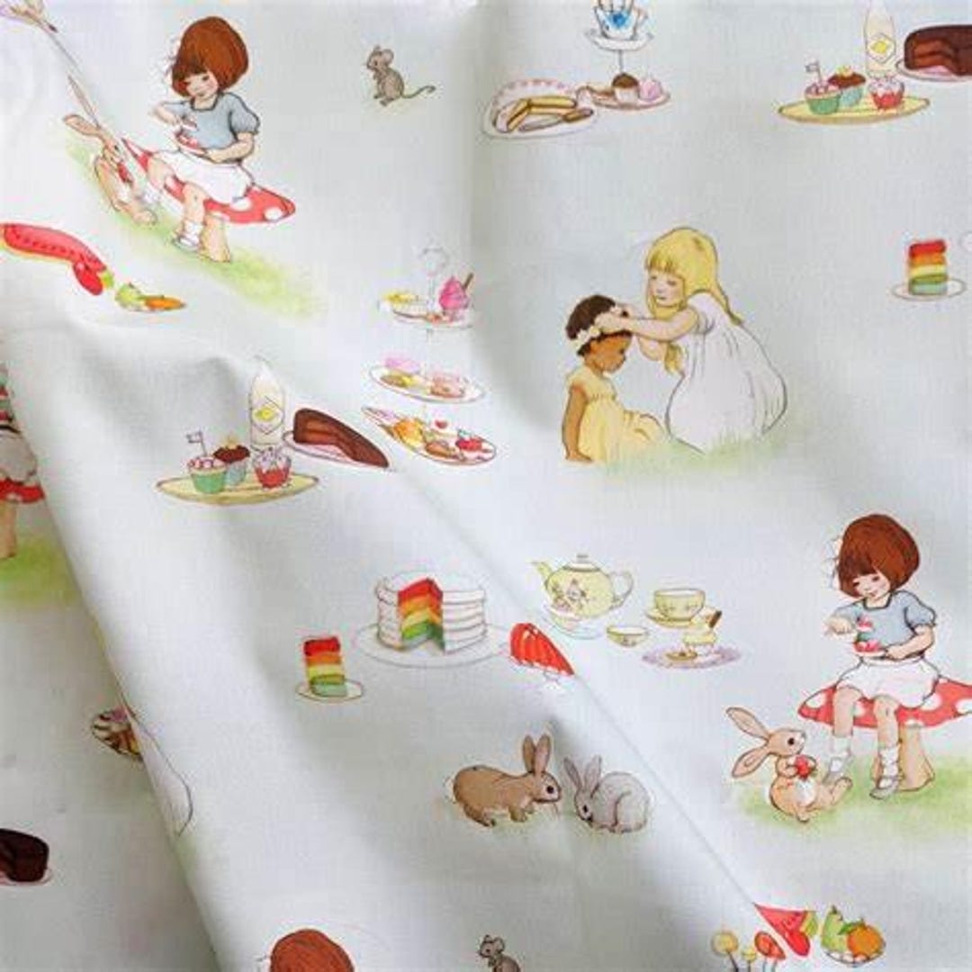 Belle and Boo Fabric: Afternoon Tea, Vintage Style Cotton Poplin - Etsy
