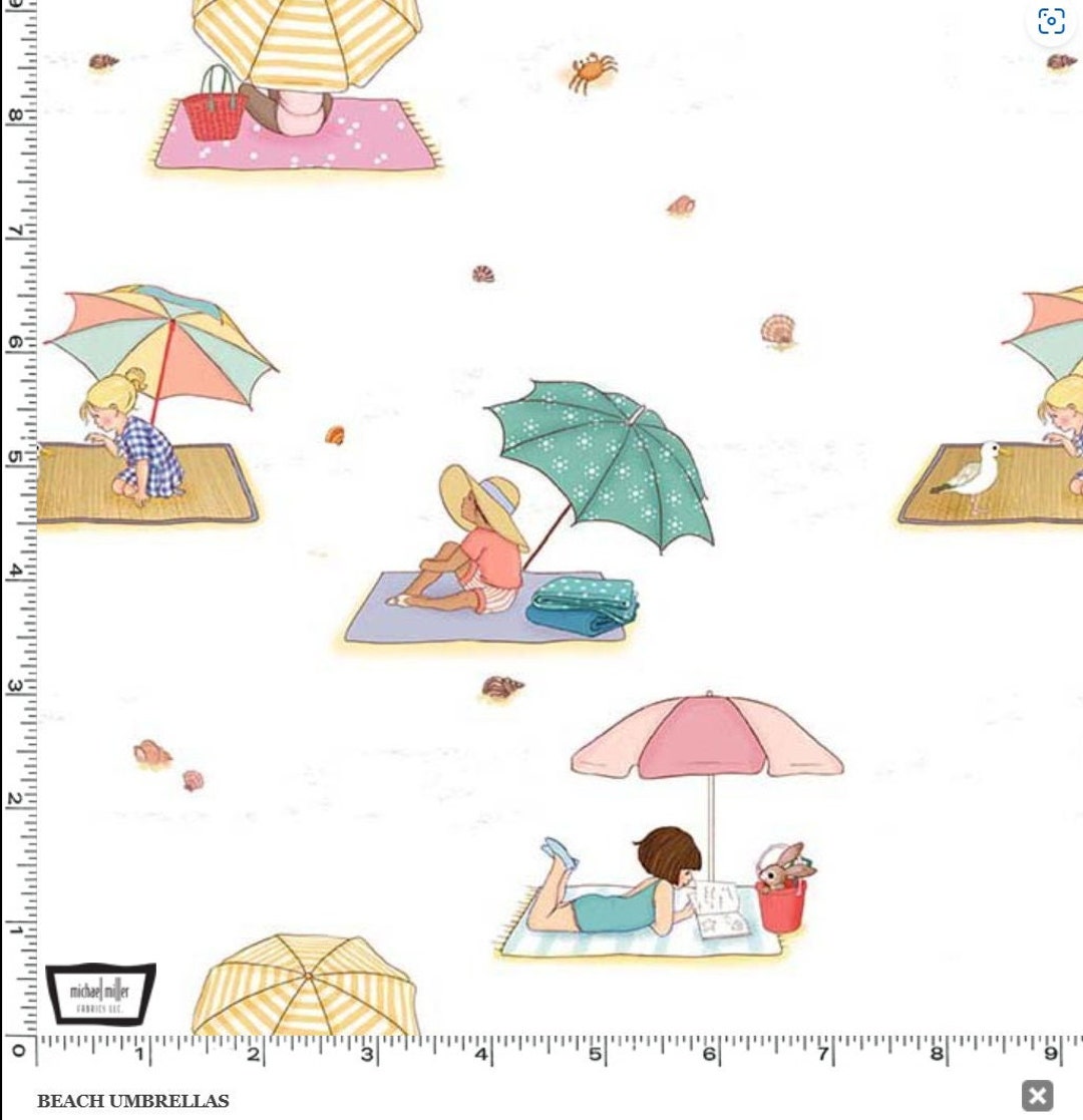 Belle and Boo White Beach Umbrellas/fat Quarter Cuts/1/2 Yard /1 Yard ...