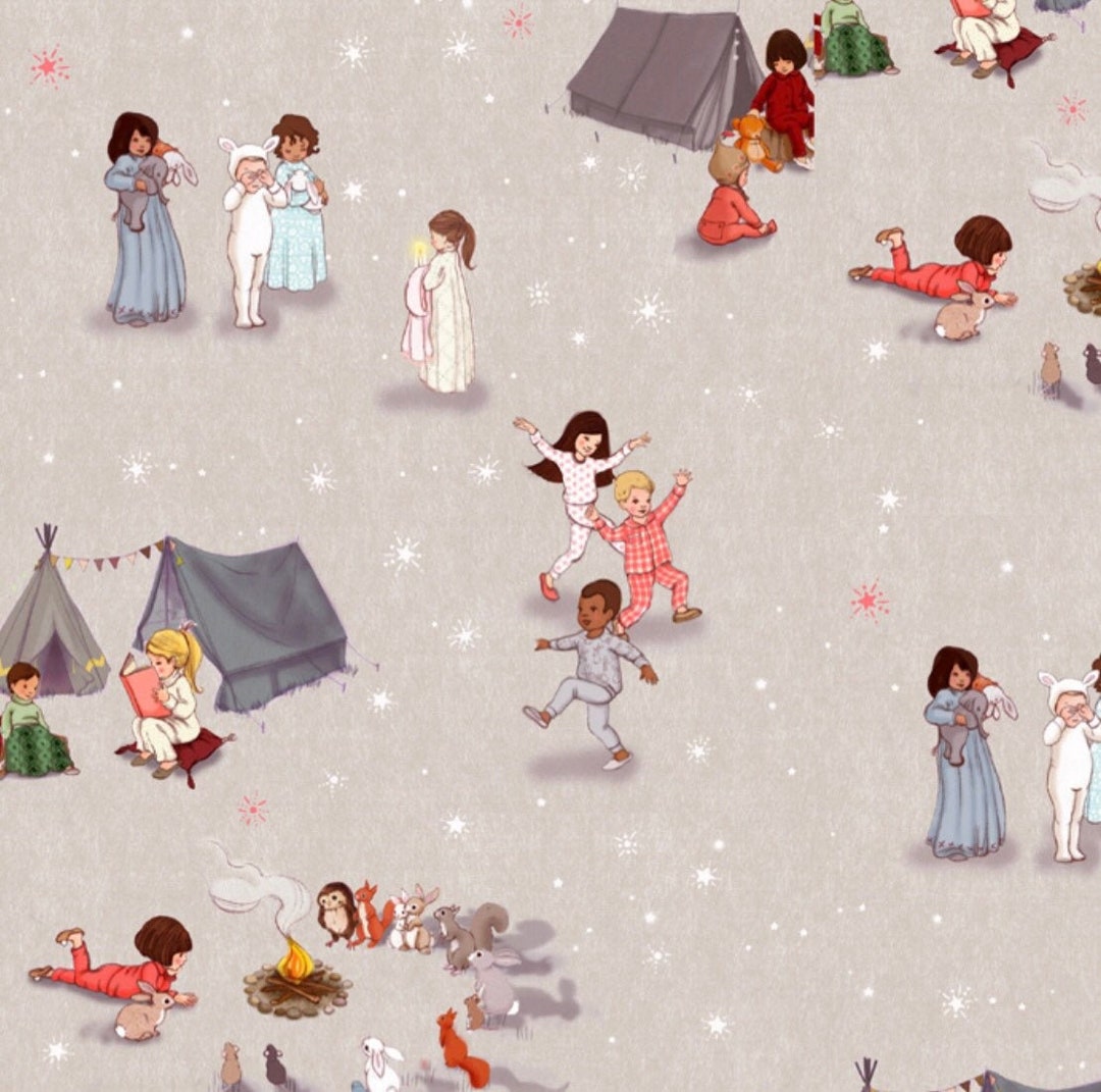Belle and Boo Bedtime Stories Fabric/fat Quarter Cut/1/2-yard Cuts/1 yd ...