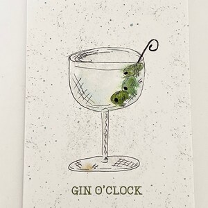 Gin O'clock Greetings Card - Birthday, Mothers Day, Friends, -gin ...