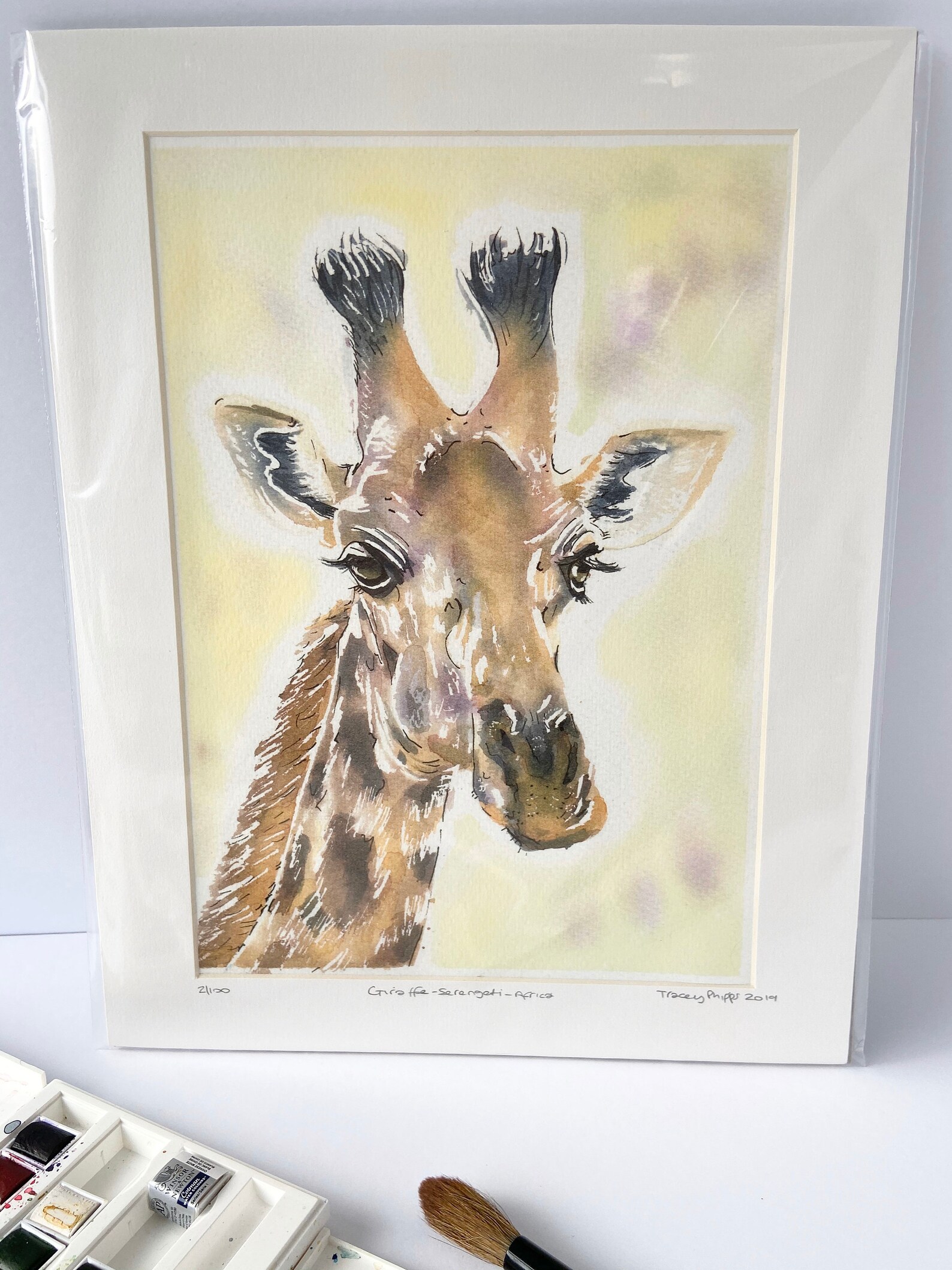 Giraffe Watercolour,safari Animal Artwork,wildlife Animal,serengeti ...