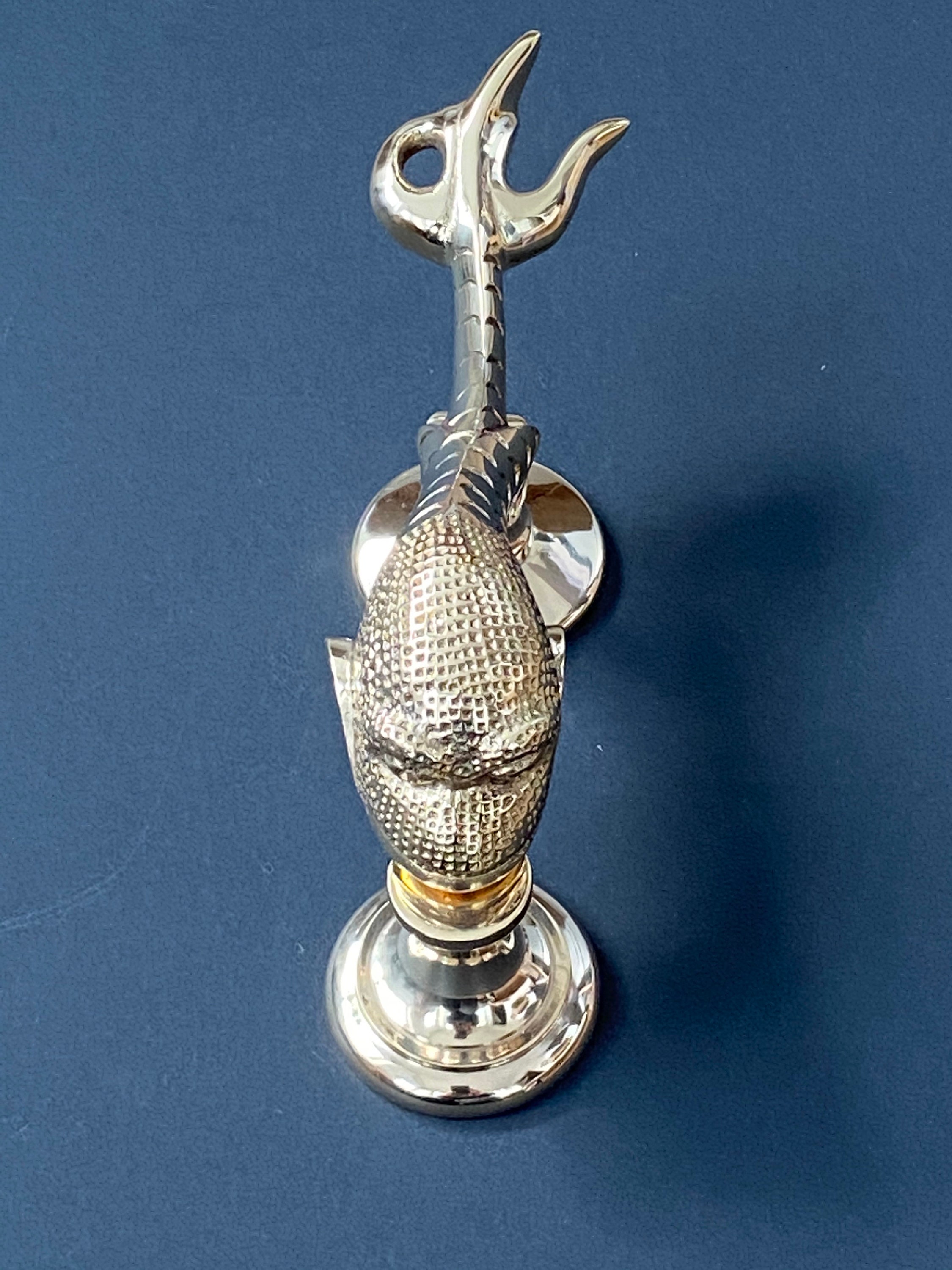 Large Fish Door Knocker Polished Solid Brass Gold Finish - Etsy