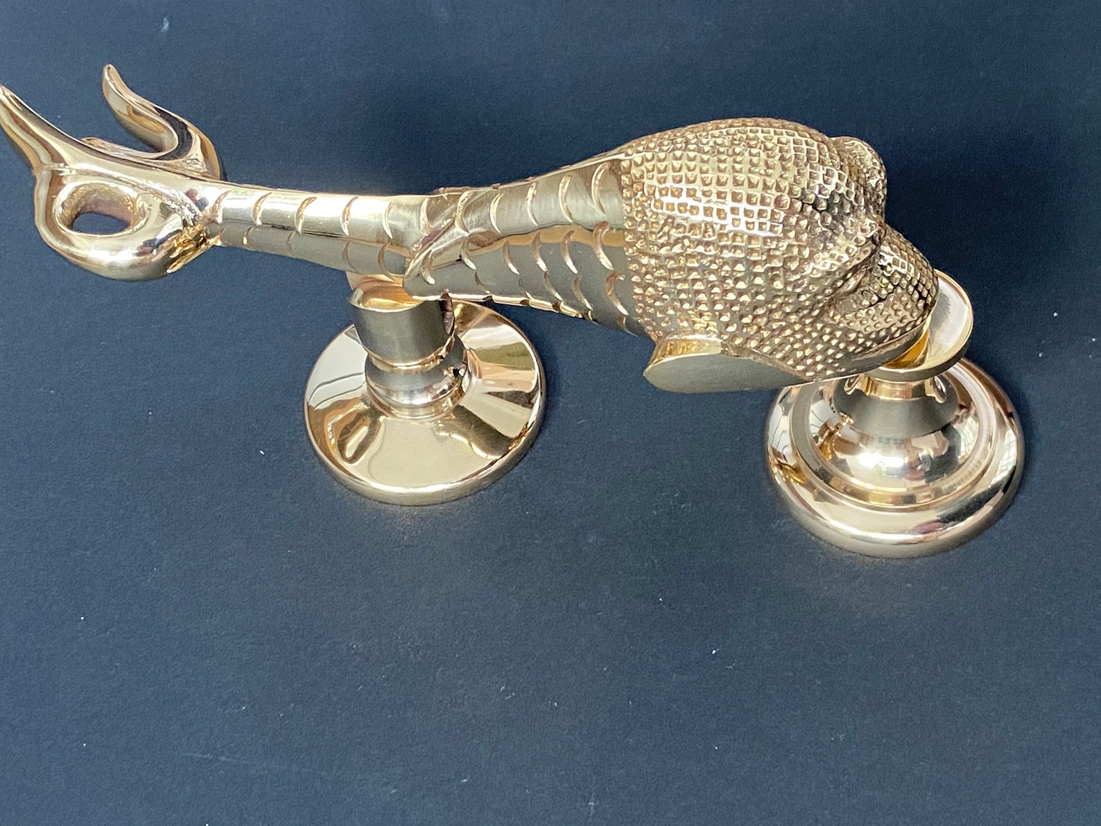 Large Fish Door Knocker Polished Solid Brass Gold Finish - Etsy
