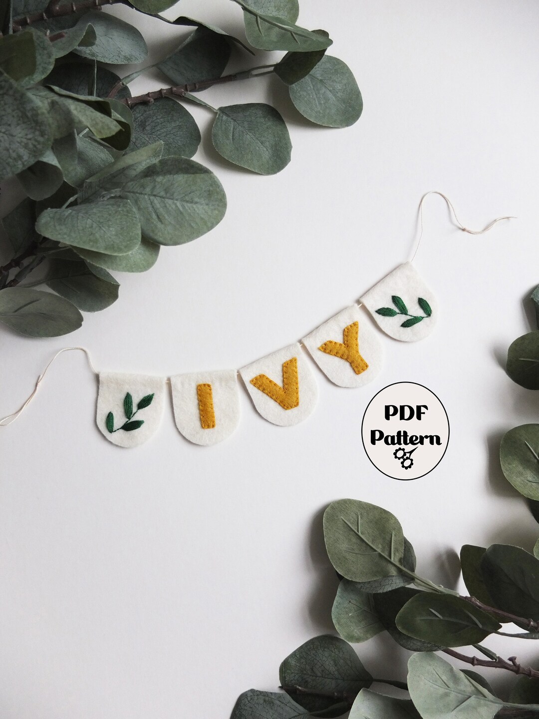 Personalised Felt Bunting PDF, Floral Garland, Felt Garland Pattern ...