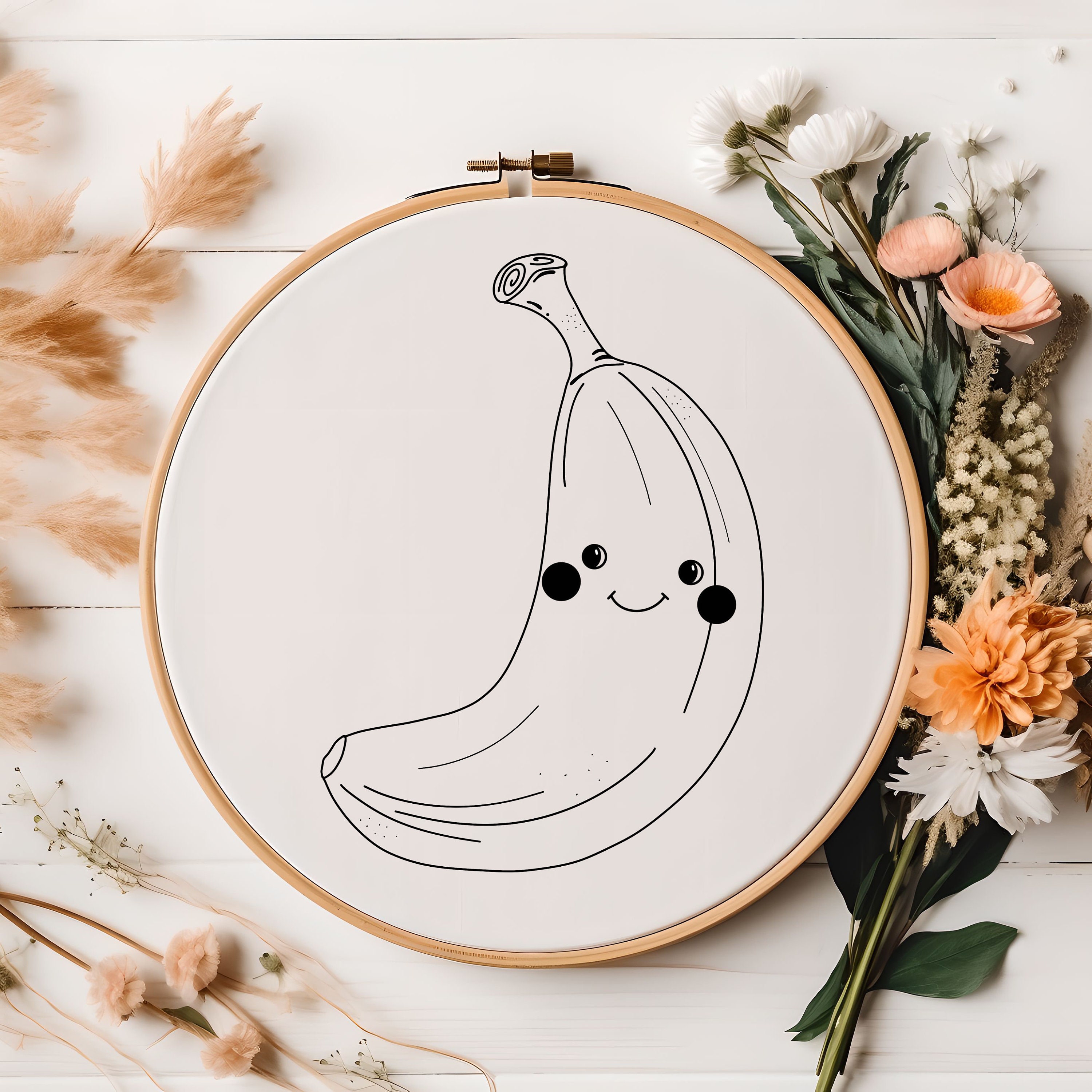 Happy Banana, Hand Embroidery Pattern, PDF Pattern, Embroidery Pattern ...