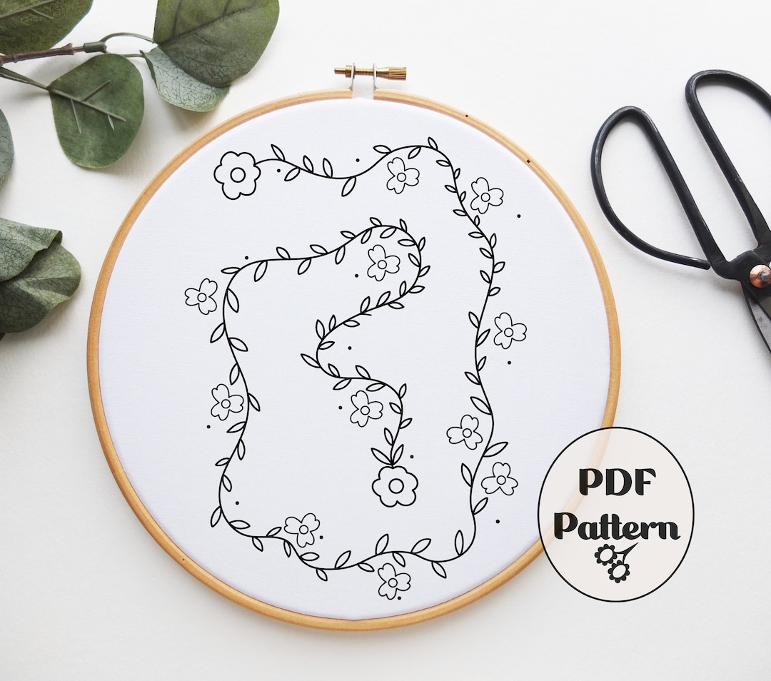Growing Vines Hand Embroidery Pattern (PDF Pattern) - Etsy