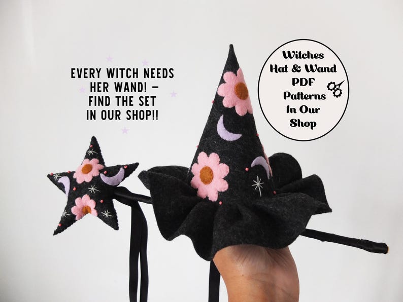 Mini Felt Witch Hat PDF Pattern | Beginner Halloween Ornament DIY ...