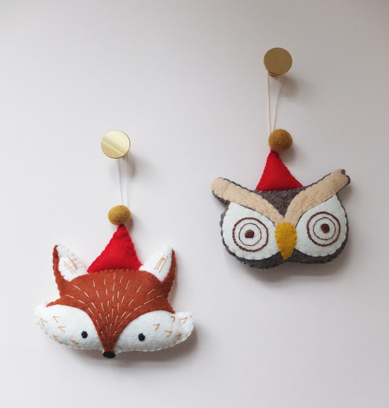 Christmas Felt Owl Ornament, PDF Pattern, Christmas Craft, Christmas ...