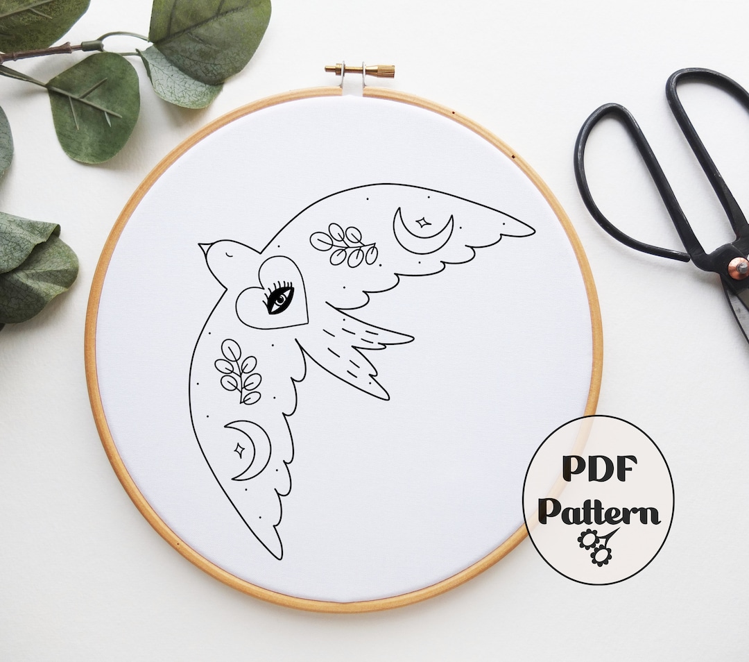 Soaring Bird, Hand Embroidery Pattern, PDF Pattern, Embroidery Design ...