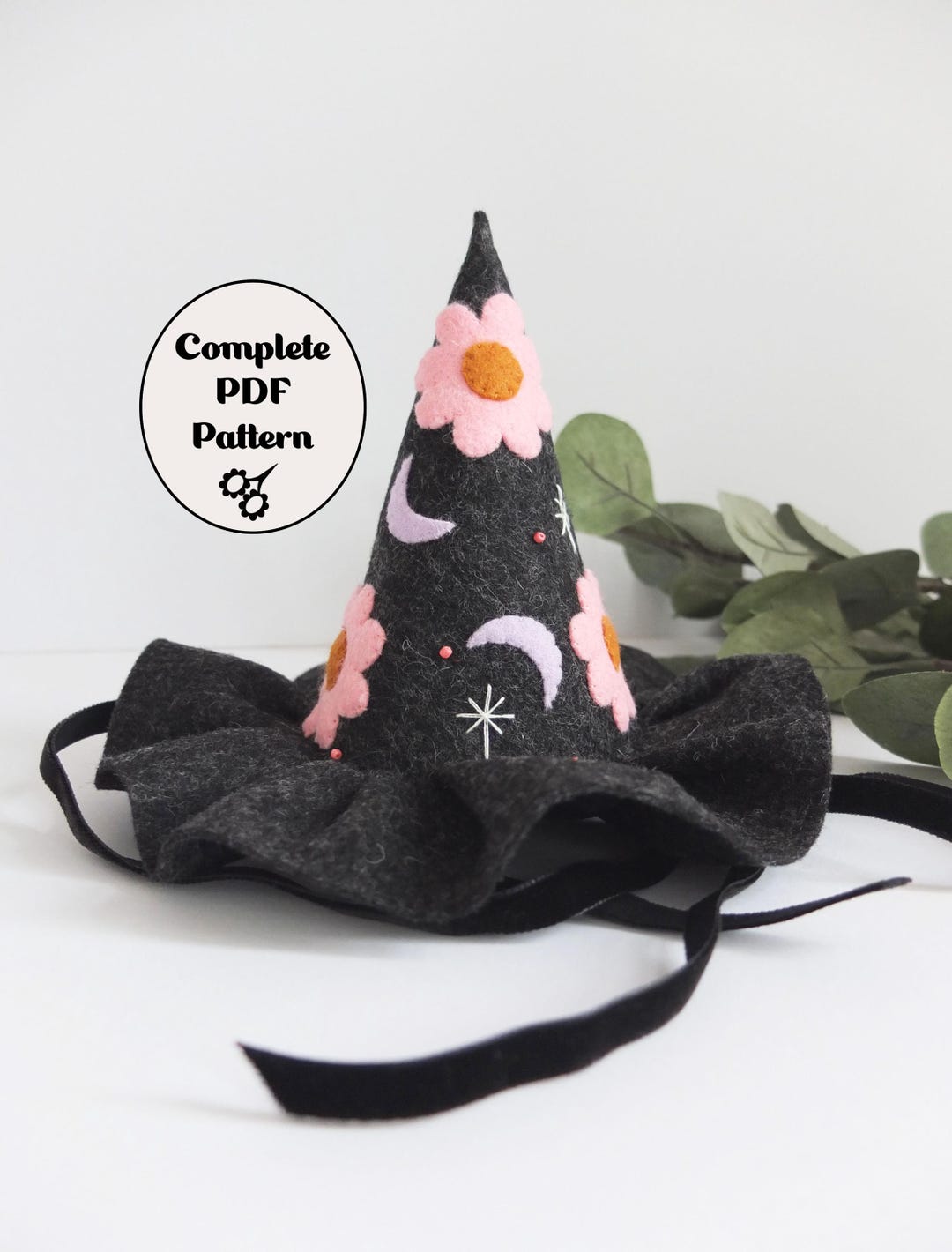 Mini Felt Witch Hat PDF Pattern | Beginner Halloween Ornament DIY ...