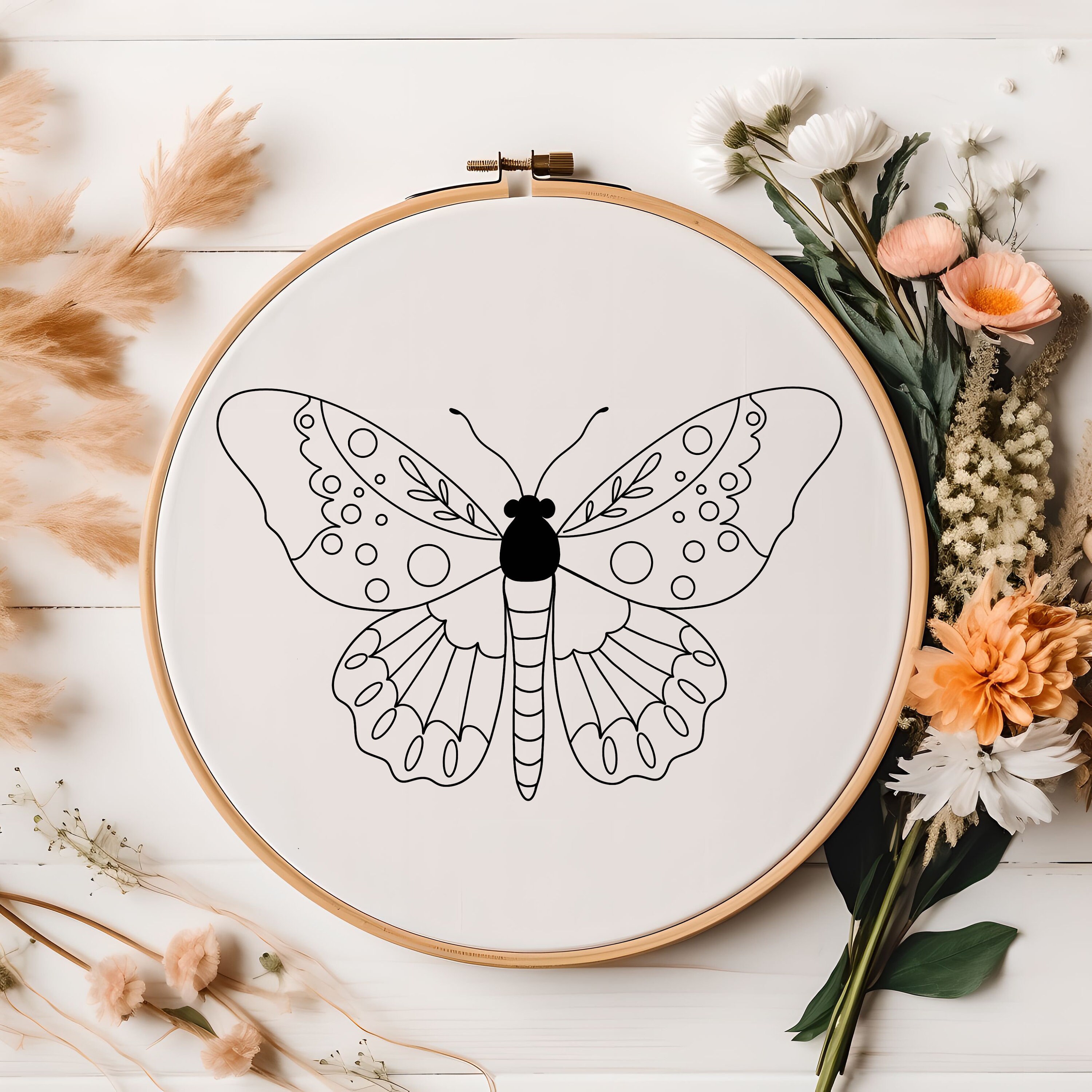 Butterfly Embroidery Pattern, Hand Embroidery Pattern, PDF Pattern ...